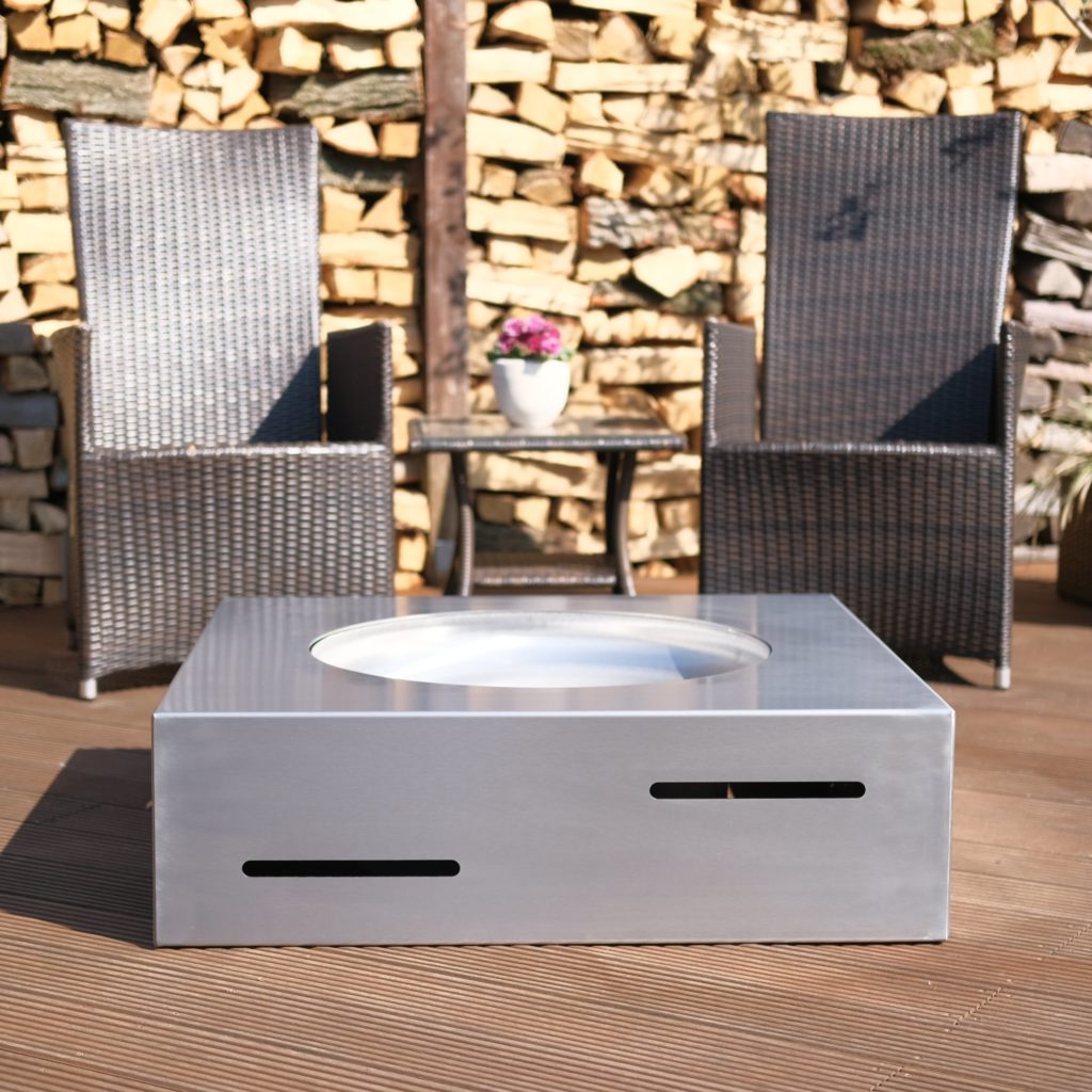 Designer Edelstahl Feuerschale „Residenz“ | Stahlkunst