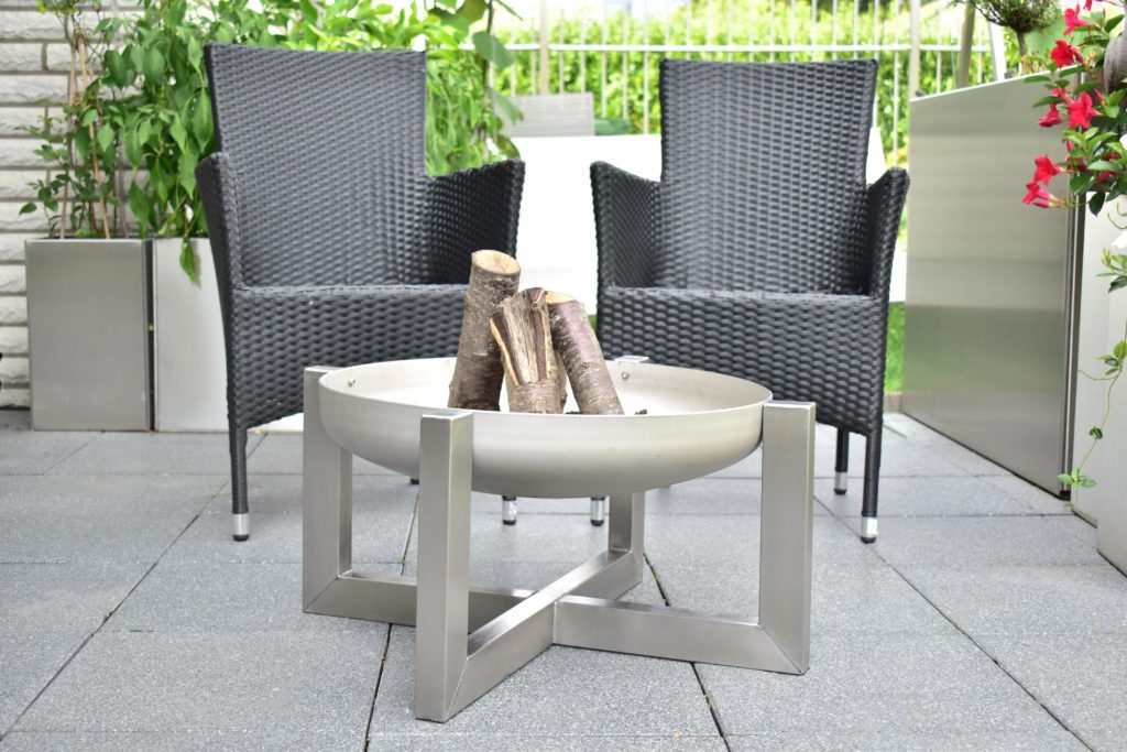 Designer Edelstahl Feuerschale | Stahlkunst